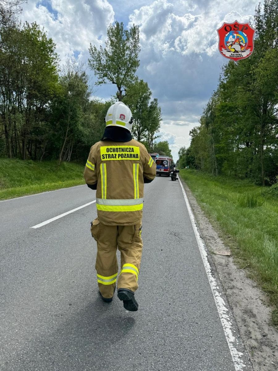 Groźne zdarzenie z udziałem motocyklisty na DW 919